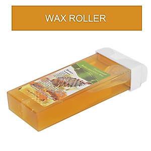 Roll-On Wax Cartridge for Hair Removal 100g Roller Depilatory Wax for Body Legs Arms Armpit Hair Removal Professional or Home Uses(Honey)