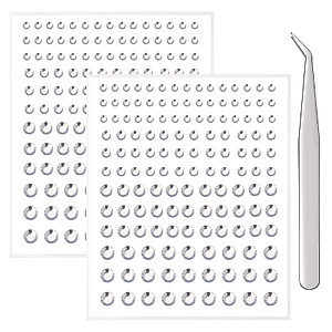 RLMOON Face Gem Eye Body jewels Crystal Fake Nose Stud Self-Adhesive Rhinestone Stickers for Makeup Rainbow Pearl Face Gems Stick on for Party Nail Art Decorations Bling