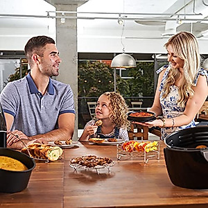 Ultra Cuisine Air Fryer Accessories, Set of 8 - Fits 3.2QT – 5.8QT Deep Fryer - 8 Inch Cake Pan, Pizza Pan, Silicone Mat, Multi-Purpose Rack, Metal Stand - BPA Free, Dishwasher Safe, Easy to Clean