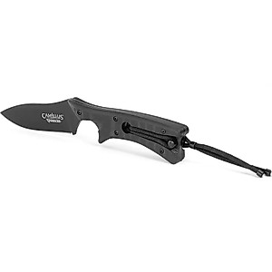 CAMILLUS Tyrant 7.25" Durable Corrosion-Resistant D2 Tool Steel Fixed Blade Knife with G10 Handle, Leather Sheath with Built-in Sharpener Included