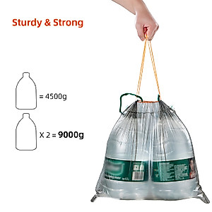 JOYBOS Bathroom Trash Can with Drawstring Small Trash Bags (75 Count)