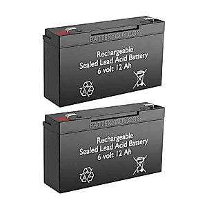 BatteryGuy HYS-6120 Replacement 6V 12Ah SLA Batteries Brand Equivalent (Rechargeable) - Qty of 2