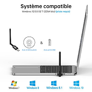 Long Range Class 1 Bluetooth Adapter, QGOO USB Bluetooth Adapter for PC 5.0+EDR, Bluetooth Dongle Wireless Bluetooth Receiver for Speaker, Keyboard, Headphones, Support Win10/8.1/8/7, grey