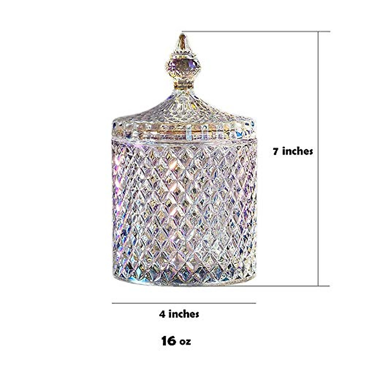 Rainie Love Home Basic Food Storage Jar with Lid, Cookie Tin, Biscuit Barrel,Decorative Candy Jar - 16 oz