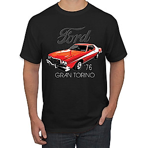 Ford '76 Gran Torino Vintage Car Cars and Trucks Men's Graphic T-Shirt, Black, X-Large