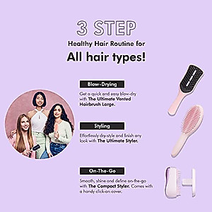 Tangle Teezer | The Compact Styler Detangling Hairbrush for Wet & Dry Hair | Perfect for Traveling & On the Go | Lilac Gleam