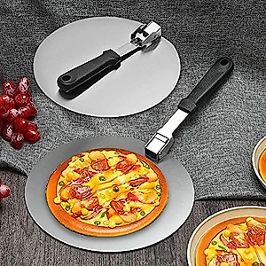 Outdoor Stainless Steel Grill Top Pizza Oven Kit with 12" Cordierite Pizza Baking Stone, Pizza Peel, Pizza Roller Cutter, Built-in Thermometer