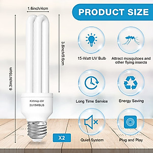 Bug Zapper U Type Replacement Light Bulb 15w E26 E27 for Homesuit, Keuomy, Yluces, Yissvic, Powify and Other Models Bug Zapper (2)