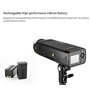 GODOX AD200 Pro AD200Pro 200Ws 2.4G Flash Strobe, 1/8000 HSS, 500 Full Power Flashes, 0.01-1.8s Recycling, 2900mAh Battery, Bare Bulb/Speedlite Fresnel Flash Head Pocket Flash Monolight