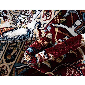 Unique Loom Narenj Collection Classic Traditional Hunting Scene Textured Design Area Rug, Rectangular 5' 0" x 8' 0", Burgundy/Tan