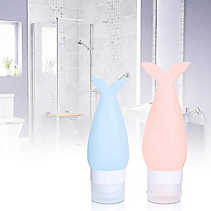 VTOSEN 2Pcs Portable Silicone Travel Squeeze Bottle Set, Leakproof Shampoo and Conditioner Containers, Body Wash Container