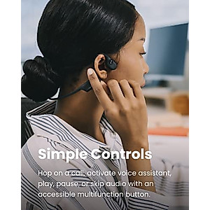 Aftershokz OpenCommUC(Rebranded as Shokz OpenComm UC) - Bluetooth Stereo Computer Headset with Loop100 USB-A Adapter-Bone Conduction Wireless PC Headphones for Home Office Business Use, with Bookmark