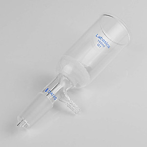 Labasics Borosilicate Glass Buchner Filtering Funnel with Coarse Frit (G1), 46mm Inner Diameter, 80mm Depth, with 24/40 Standard Taper Inner Joint and Vacuum Serrated Tubulation (100ml)