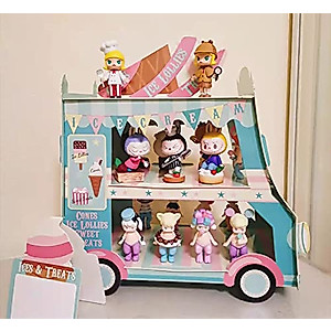 Pobbaami 3 Tier Cupcake Stand Ice Cream Truck Van Cake Stand Display Decor Cars Cupcake Stand Paper Holder for Theme Birthday Party Cart Table Centerpiece Decorations Kids Baby Shower Favors Supplies
