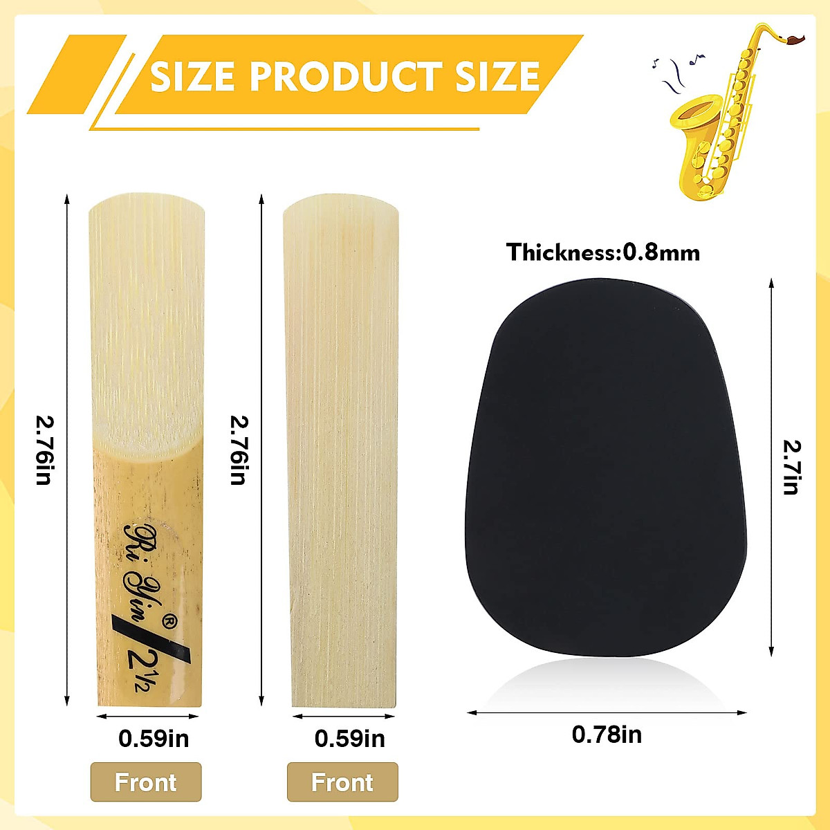 30 PCS Saxophone Reed Size Sax Reeds 2.5 Alto 2 1/2 Saxophone Reeds Alto Saxophone Reeds for Saxophone Alto Soprano Saxophone Reeds with Individual Case for Clarinet Soprano or Alto Sax