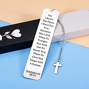 Bible Verses Bookmark Gifts for Women, Jeremiah 29 11, Christian Religious Bookmark for Godson Goddaughter, Book Lover Gifts, Inspirational Catholic Gifts Easter Baptism Communion Faith Keepsake