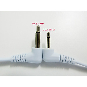 2pcs Breast & Ear Clip Electrode Lead Wires Jack DC 3.5mm Replacement Cables (DC Head 3.5mm)
