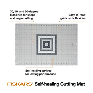 Fiskars Craft Supplies: Self Healing Cutting Mat for Crafts, Sewing, and Quilting Projects, 24x36” (12-83727097J) , Gray