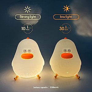 Befion Cute Night Light for Kids,TyiTyi Little Fat Chick LED Night Light with 2 Modes of Brightness&Touch Controls,Silicone Nursery Lamp with Tab-C Cable for New Parents,Kids Gifts,Room Decor