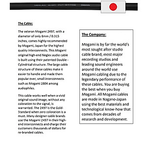 WORLDS BEST CABLES 3 Foot – Audiophile High-Definition Audio Interconnect Cable Pair Custom Made Using Mogami 2497 Wire and Eminence Gold Locking RCA Connectors