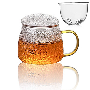 Lxuwbd - Handmade Japanese style heat resistant fashion glass coffee cup, Infusion mugs,tea cup, milk cup, breakfast cup, oat, yogurt cup (A)