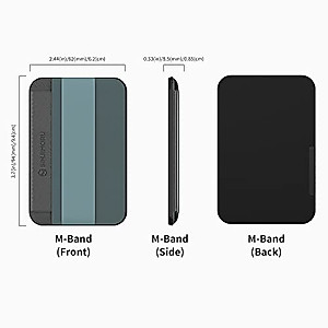 Sinjimoru Soft Wool Band Grip Phone Wallet for MagSafe, Magnetic Phone Card Holder for Back of Cell Phone Case with Hand Finger Holder for iPhone 15 14 13 12 Series. M-Band Blue Grey