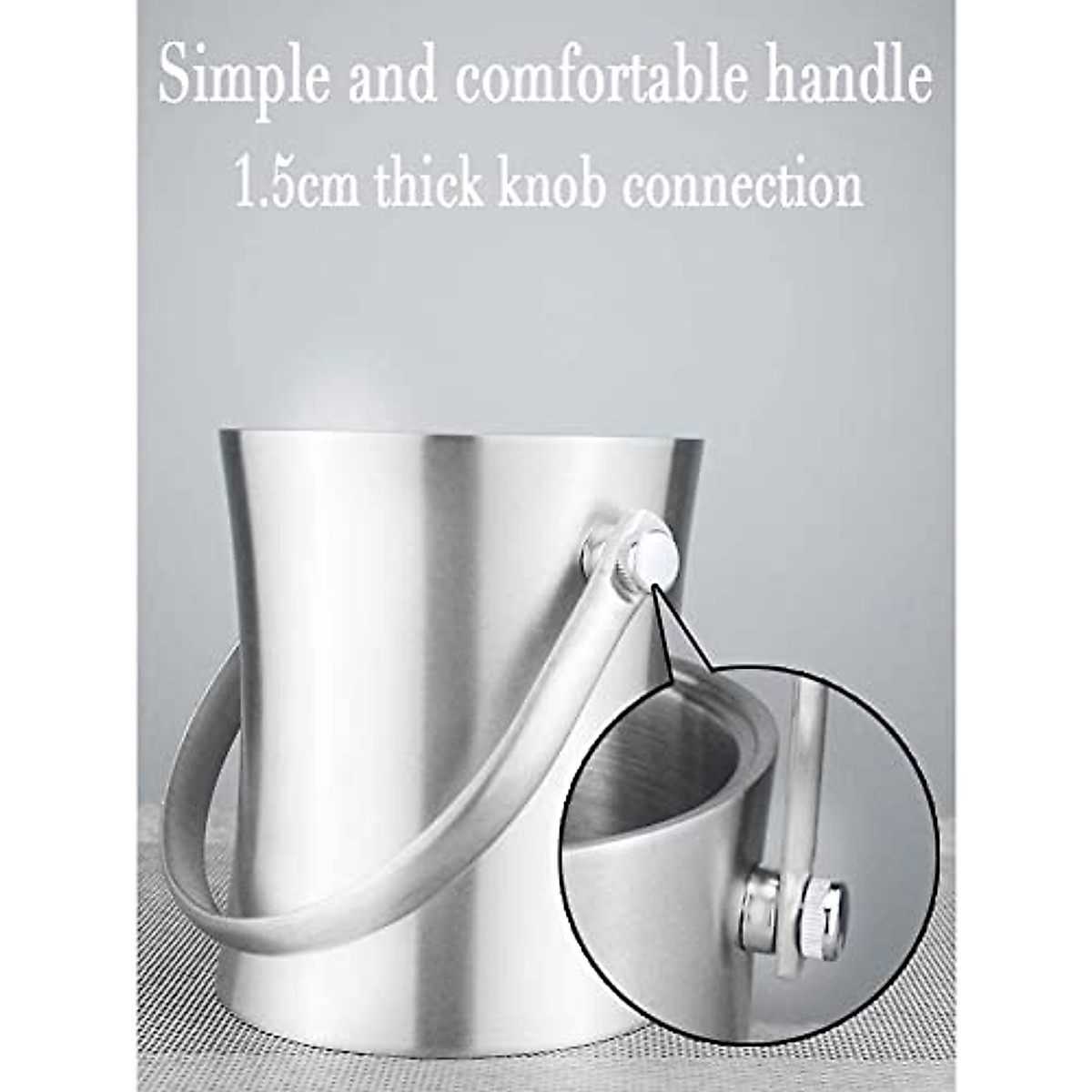 Ice Bucket for Freezer Ice Bucket Insulated Stainless Steel Double Walled Ice Bucket with Lid for Beer Wine Cooler (Size : 3L)