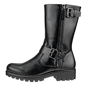 ECCO Women's MODTRAY Moto Boot Mid Calf, Black, 8-8.5