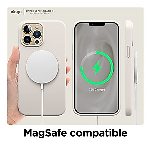 elago Compatible with iPhone 13 Pro Max Case, Liquid Silicone Case, Full Body Screen Camera Protective Cover, Shockproof, Slim Phone Case, Anti-Scratch Soft Microfiber Lining, 6.7 inch (Stone)