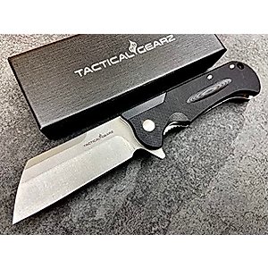 TACTICAL GEARZ G10 Pocket Knife! TG Eros, G10 Handle! Razor Sharp Stonewashed D2 Steel Blade! Ball Bearing Pivot System! Includes Sheath! (Eros)
