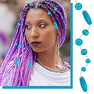 PH PandaHall 480pcs Wooden Spacer Beads, Blue Wooden Beads Round Loose Beads Long Tube Beads with 3 mm Hole for Jewelry Making Hair Handmade DIY Craft Farmhouse Decor