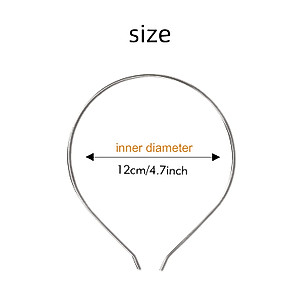 Lawie 20 Pack Bulk 5 MM Thin Silver Gold Black Plain Blank Hard Metal Headbands Skinny Base Headband Slim Simple Wire Hair Bands Clasps Crown Tiara Frame DIY Crafts Accessories for Women Girls Adults