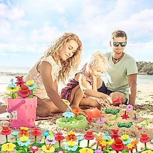 IQKidz 3-6 Years Old Toddler Toys - Flower Garden Building Toy with Insect Pegs, Educational Activity Gifts for Girls Preschool-Kindergarten, 153Pcs STEM Stacking Pretend Play Set