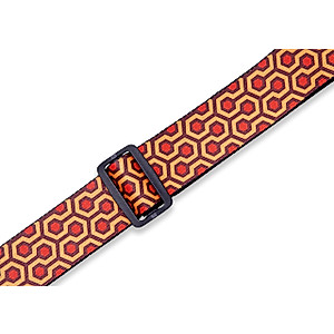 Levy's Leathers 2" Polyester Guitar Strap Hex Design; Burgundy, Red, and Mustard (MP2-007)