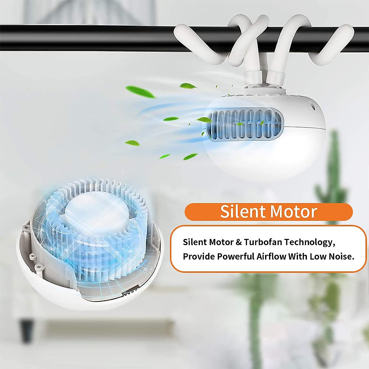 Baby Stroller Fan with 3 Speeds, 4000mAh Portable Silicone Handheld Fan Mini Personal Clip On Fan with Flexible Tripod, Car Seat Baby Fan Battery Operated Rechargeable USB Fan Bladeless Fan for Baby