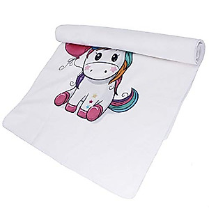 N/W Cute Christmas Unicorn Hand Towel Microfiber Print Soft Guest Home Decoration Rainbow Unicorn Face Towels Multipurpose for Bathroom, Hotel, Gym, Swimming and Spa (13.7 X 29.5 inch)