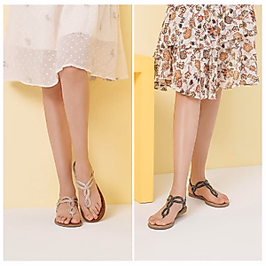 CentroPoint Women's Braided T-strap Thong Slip On Flat Sandals With Elastic Brand Roman Gladiator Fashion Flip Flop Shoes(Silver PU, Numeric_8)