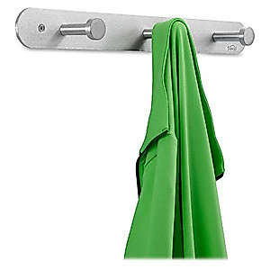 Safco 4201 Nail Head Wall Coat Rack, Three Hooks, Metal, Satin Aluminum