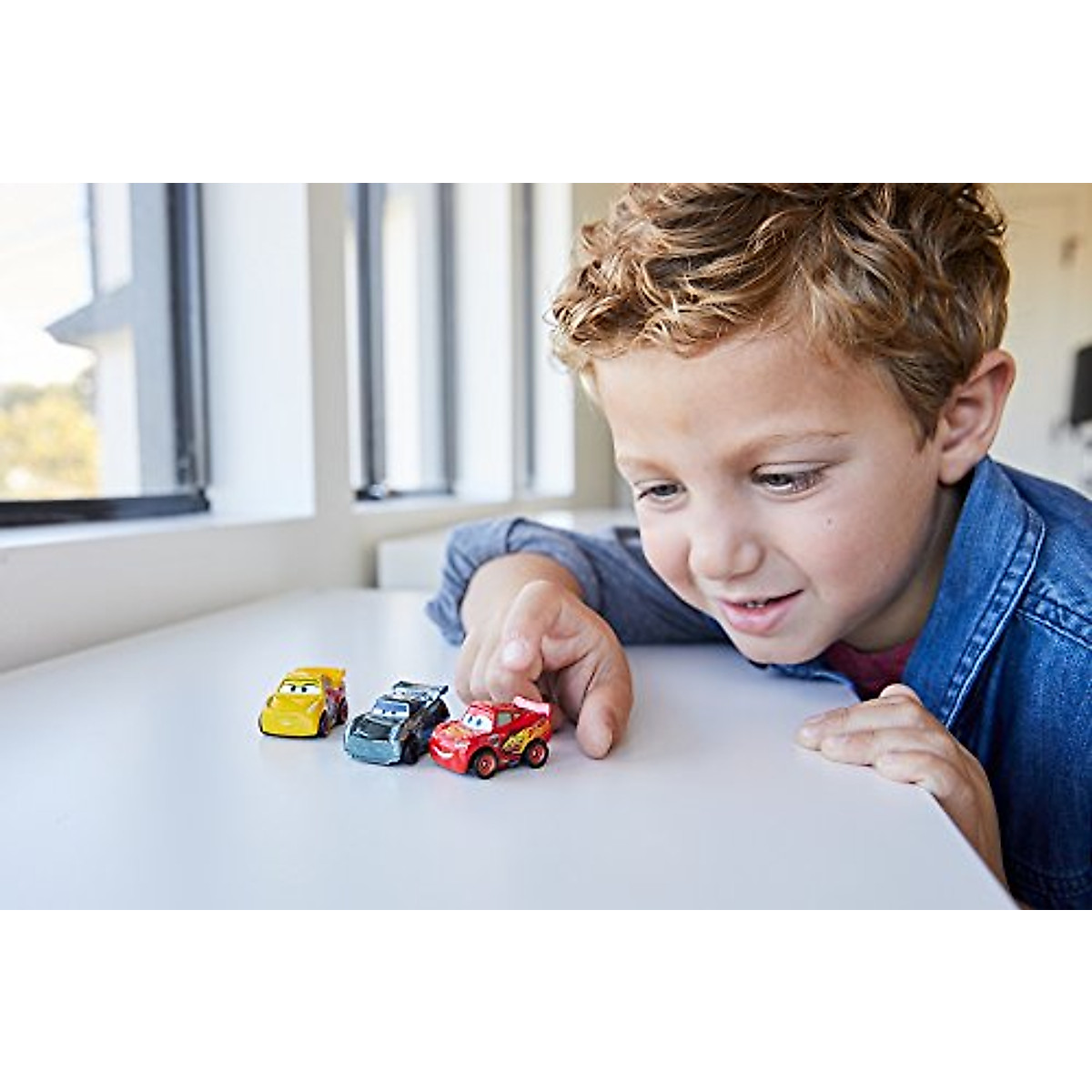 Disney Car Toys Mini Racers Vehicles, 3 Pack - Muddy Cruz, Muddy Lightning McQueen, Mr Drippy Exclusive