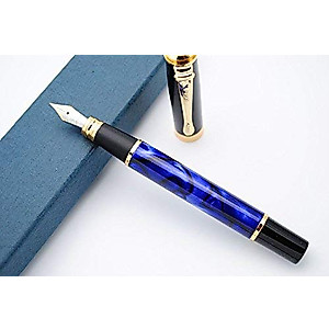 JINHAO 500 Fountain Pen F Nib (Blue Marbled)
