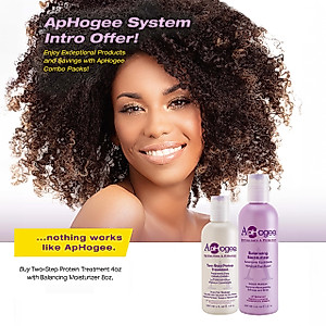 Aphogee Serious Hair Care Double Bundle (Twostep Protein Treatment 4 Fl Oz and Balancing Moisturizer 8 Fl Oz)