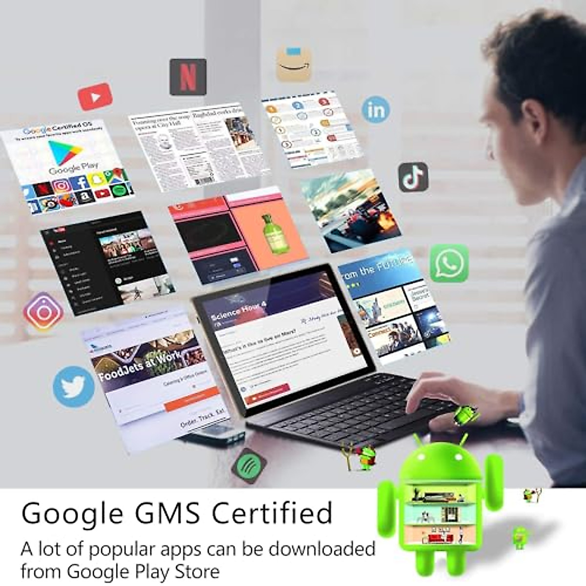 AOYODKG Android 11.0 Tablet 10 inch 5G WiFi 4GB RAM 64GB / 256GB Expandable GMS Certified Tablet PC 6500mAh Camera Netflix/Bluetooth/GPS (PRO Edition)