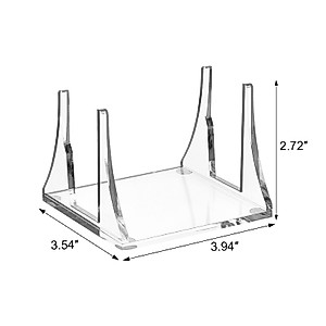 CaSZLUTION Desktop Stand for Apple Mac Mini, Acrylic Vertical Stands Holder Compatible with Apple MAC Mini 2010-2023 M1, M2, M2 Pro Chip, Clear