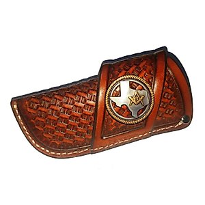 Custom Nocona Weave Texas Mason Side Draw Knife Sheath right side