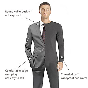 SIMIYA mens Thermal Sets Long Johns Fleece Lined Sleeve Base Layer Top Bottom Underwear, 1pack Set Grey, Large