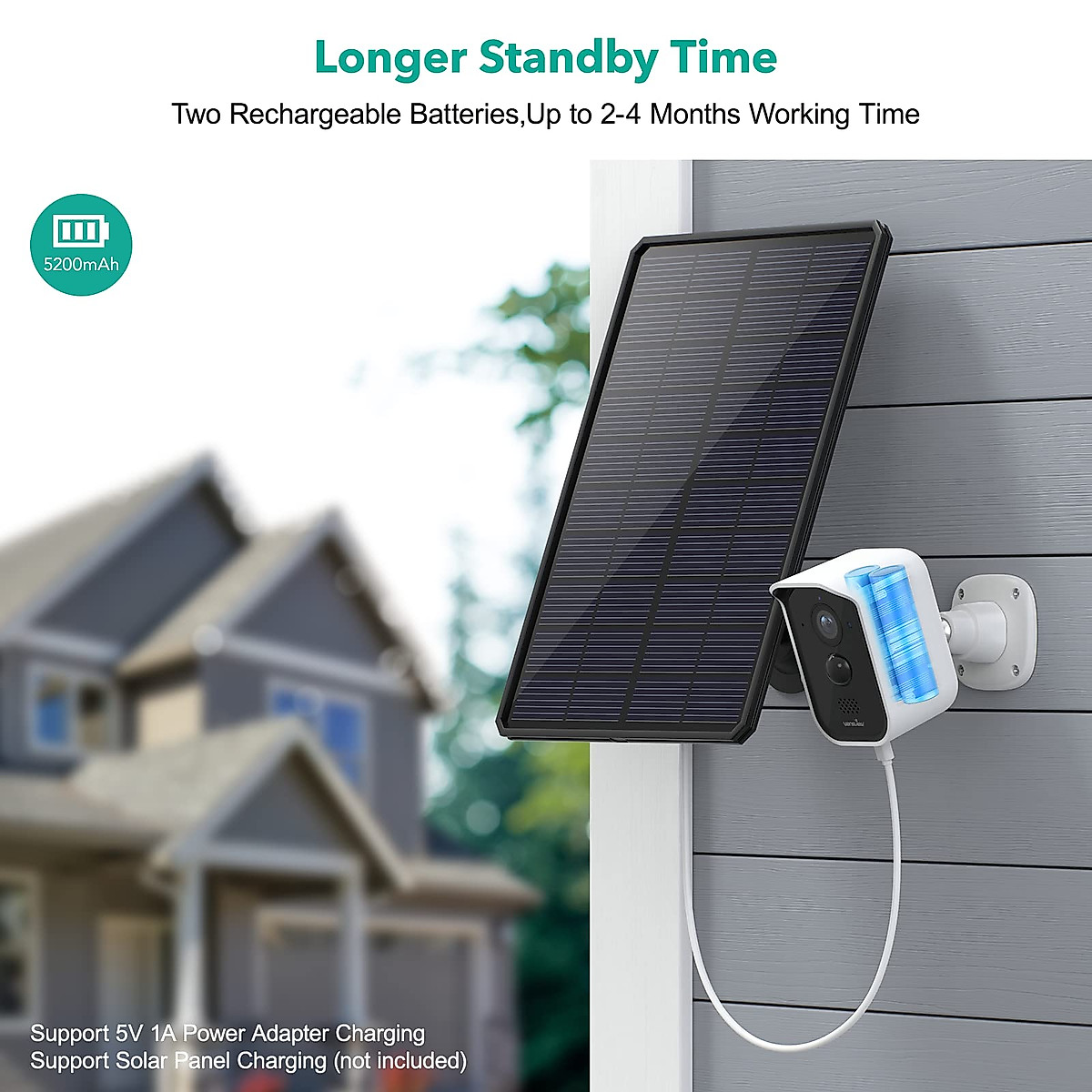 wansview Wireless Security Camera Outdoor, 1080P HD Wireless Rechargeable Battery Powered WiFi Home Security Camera, 2 Way Audio, Waterproof, Cloud Storage B3