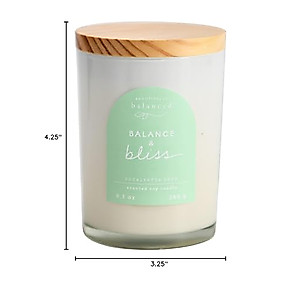 Beautifully Balanced Scented Lidded Glass Soy Candle, Balance + Bliss, 9.3 oz.
