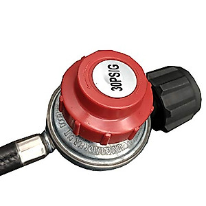 MENSI Gas Fire Pit Heater High Pressure 0-30PSI Adjustable Propane Regulator with Hose 4 Foot