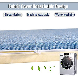 MIMENE Custom Size Bench Cushion,Window Seat Cushions Indoor, Bench Cushions for Indoor Furniture,50D High Elasticity Foam Bench Pads,with Non-Slip Bottom,for Outdoor Patio,Garden Bench mat