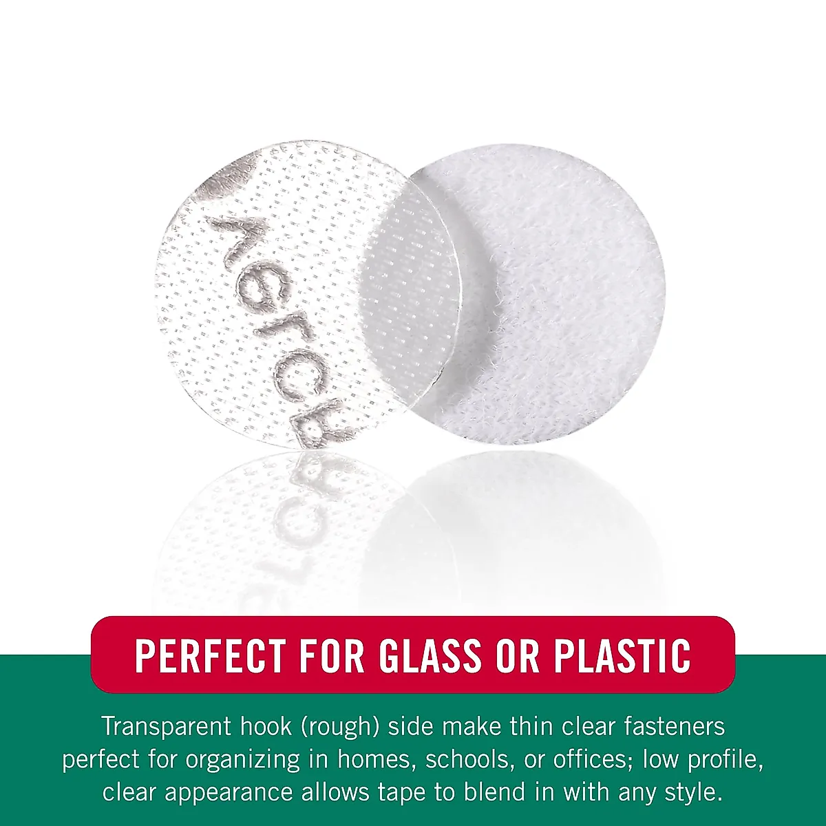 VELCRO Brand - Thin Clear Fasteners | General Purpose/ Low Profile | Perfect for Home or Office | 3/8" Circles , 56-Count - Clear